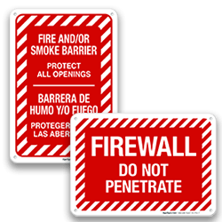 Shop Firewall Signs | Building Safety & Compliance | SignMods.com