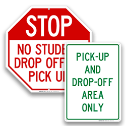 Pick Up & Drop Off Signs | Organize & Control Traffic | SignMods.com