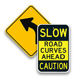 Curve Warning Signs - Road Safety for Winding Paths | SignMods.com