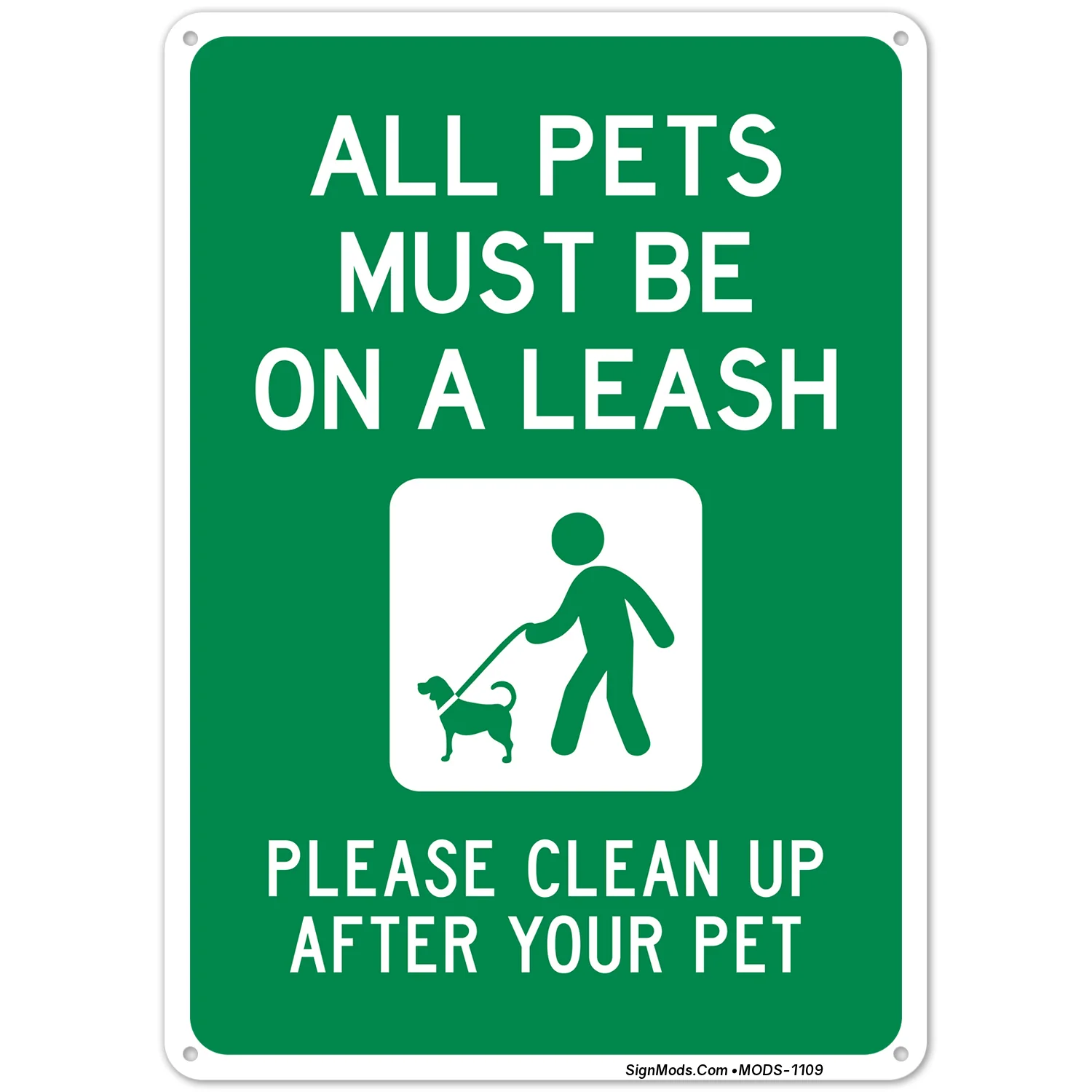 All Pets Must Be On A Leash Sign | Pets Policy | SKU: MODS-1109 | SignMods