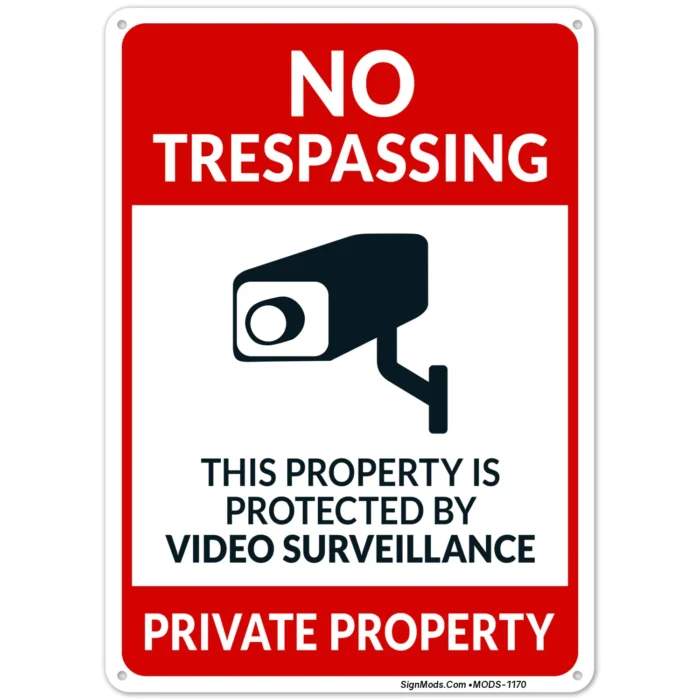 No Trespassing Video Surveillance Sign, Private Property Sign | No ...