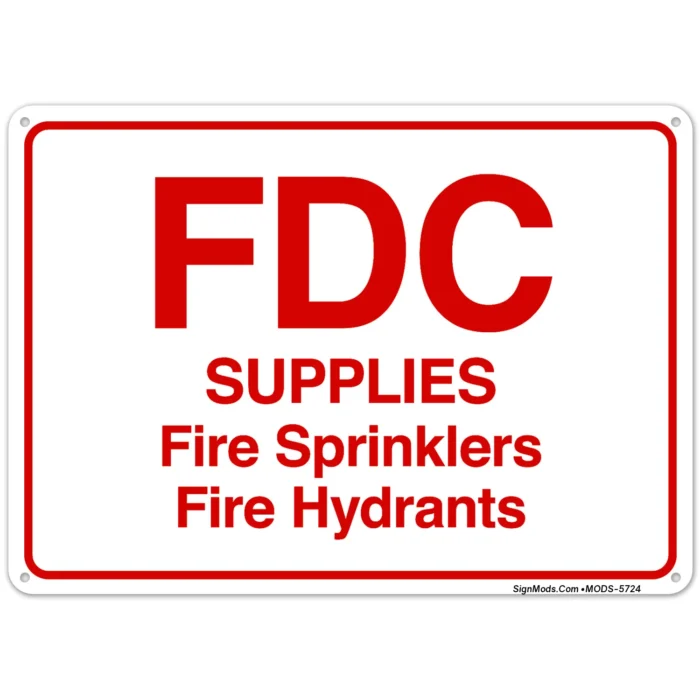 Fdc Supplies Sign, Fire Safety Sign | Fire Hose & Hydrant Signs | SKU ...