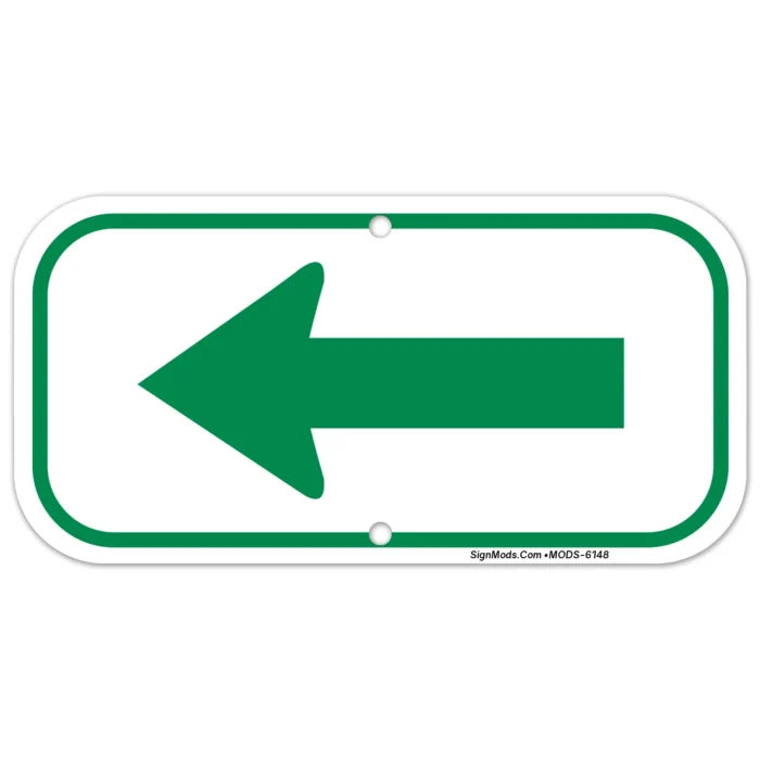 Left Side Green Arrow Sign | Supplemental Tow Away Signs | SKU: MODS ...
