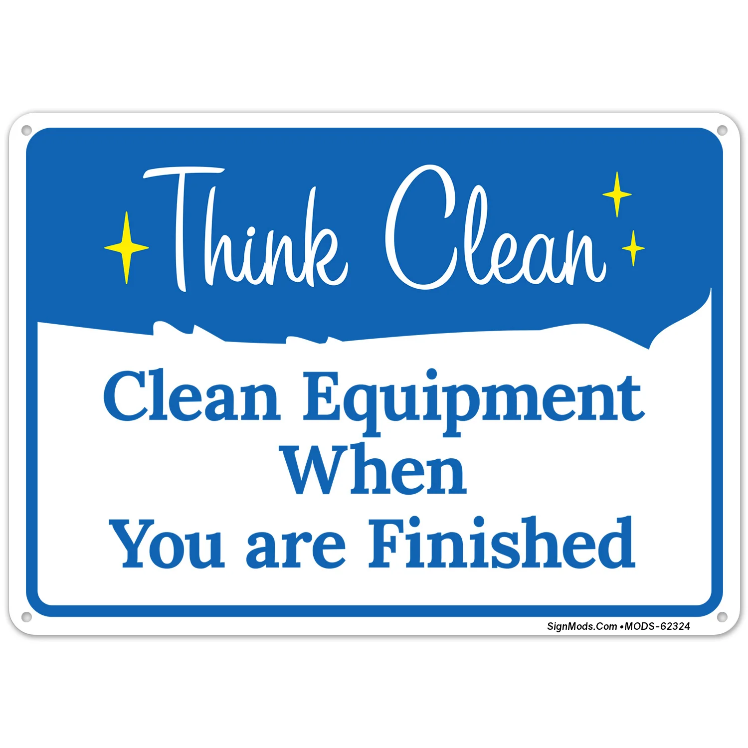 Clean Equipment When You Are Finished Sign | Keep Clean Signs | SKU ...
