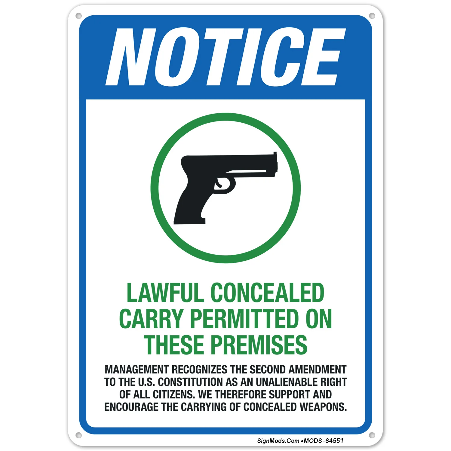 Notice Lawful Concealed Carry Permitted On These Premises Sign | Guns ...