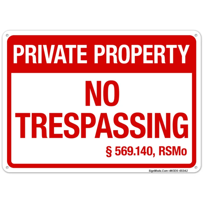Missouri No Trespassing Private Property Sign | No Trespassing Signs ...