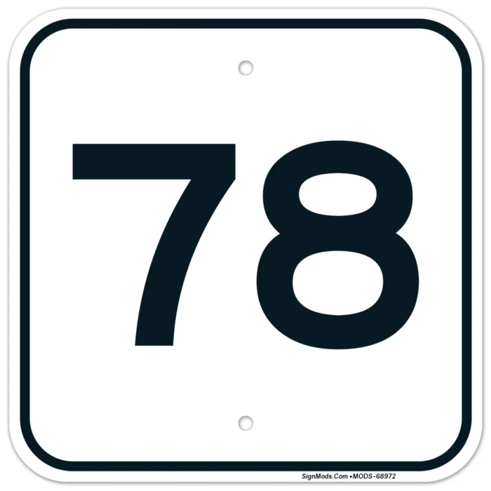 Parking Lot Number 78 Sign | Parking Lot Number Signs | SKU: MODS-68972 ...