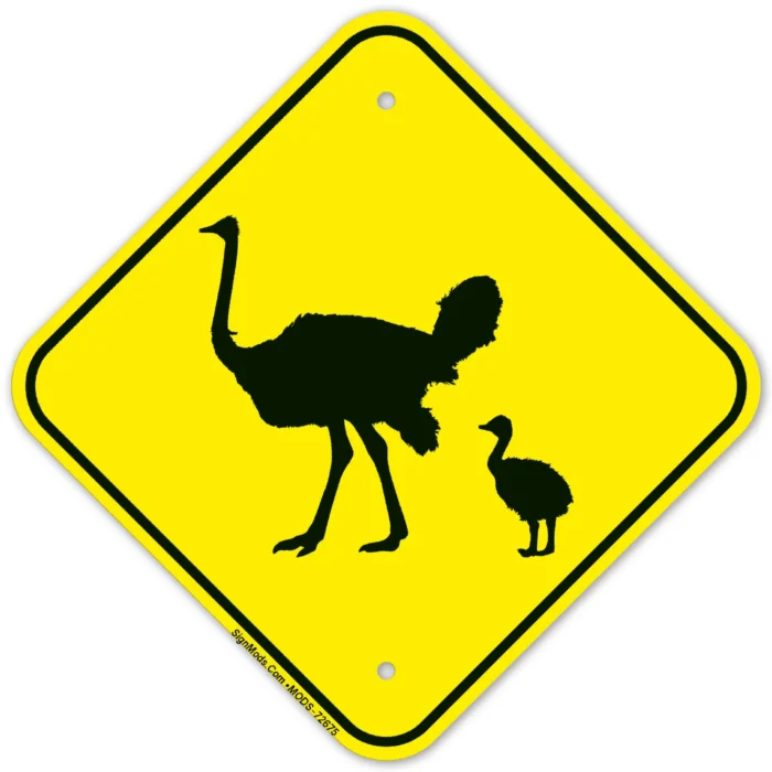 Ostrich With Chick Crossing Sign | Animal Crossing Signs | SKU: MODS ...
