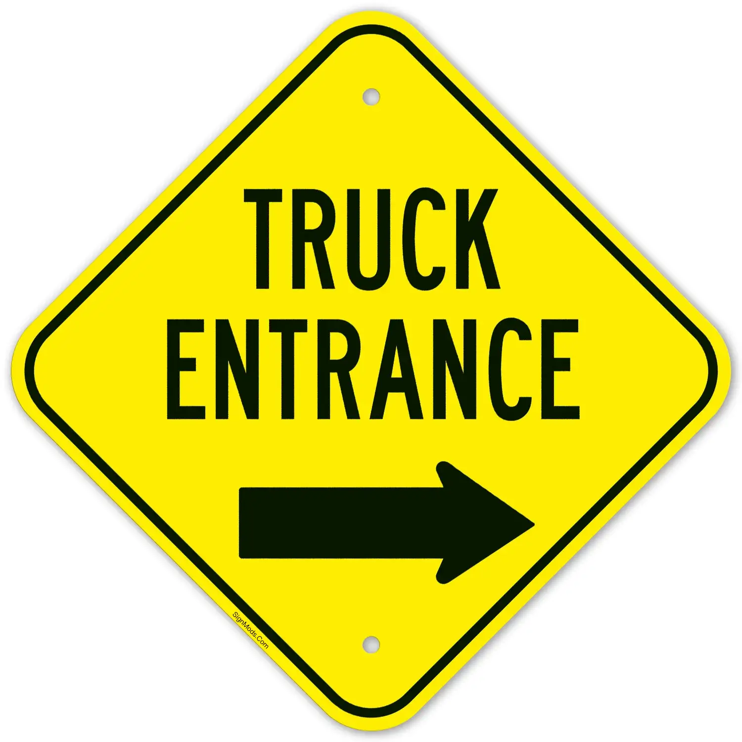 Truck Entrance With Right Arrow Sign | Regulatory Truck Signs | SKU ...