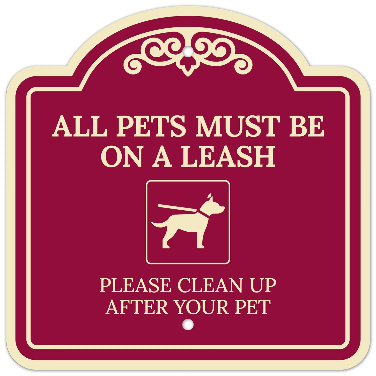 All Pets Must Be On A Leash Please Clean Up After Your Pet Décor Sign ...